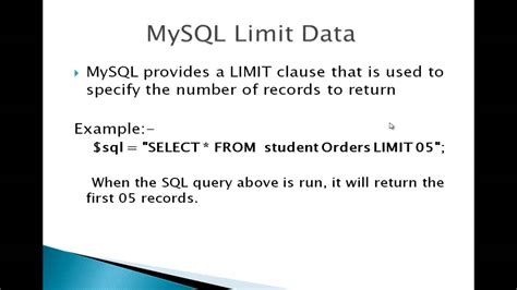 cs310 php mysql limit data in hindi urdu part 62 youtube