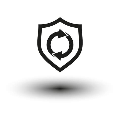 Premium Vector Protection System Update Icon Shield With Arrows Rotation Update App Protect Or