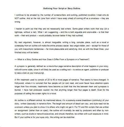 Script Outline Template Word
