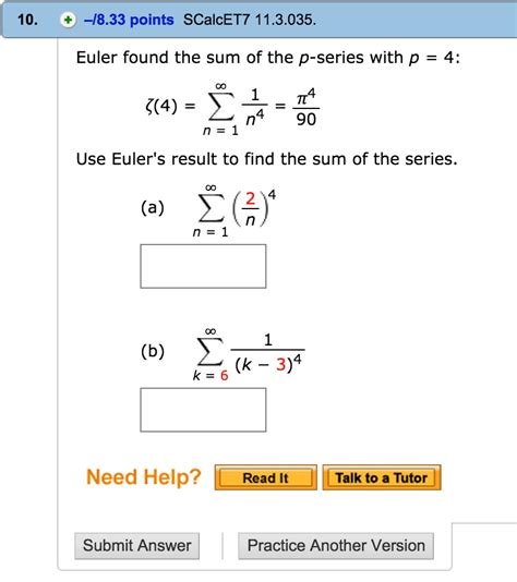 solved euler found the sum of the p series with p 4