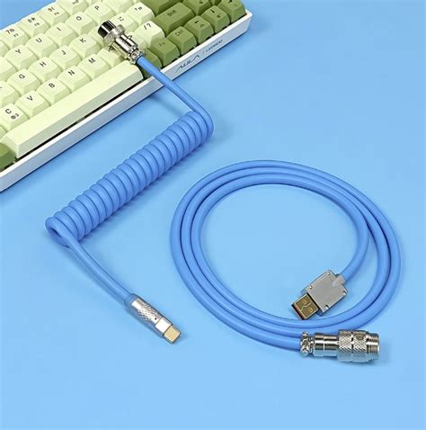 Mechanical Keyboard USB Type C Fast Charge Coiled Cable Aviator Cable Computers Tech Parts