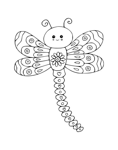 Karikatur Niedlich Libelle Zum Ausmalen Kostenlos Malvorlagen Und