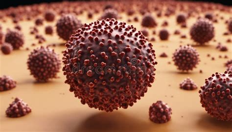 Close Up Of A Cluster Of Red Spherical Objects On A Textured Surface Stock Illustration