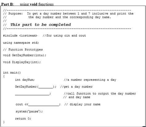 Solved Part B Using Void Functions 1 Purpose To
