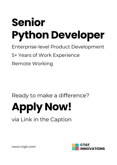 Ctgt Innovations Pvt Ltd On Linkedin Python Developer Hiring