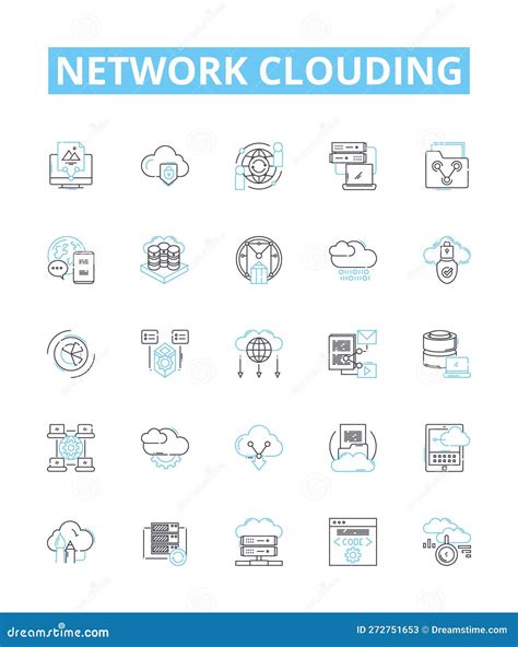 Network Clouding Vector Line Icons Set Network Clouding Cloud Computing Networking