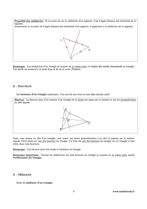 Triangles Cours Pdf à Imprimer Maths 5ème