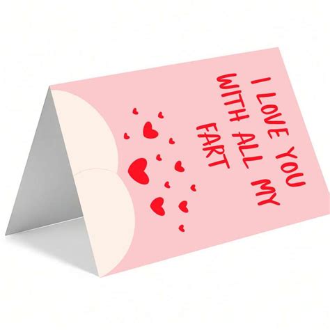Fart Valentines Card Fart Card I Love You With All My Fart Card