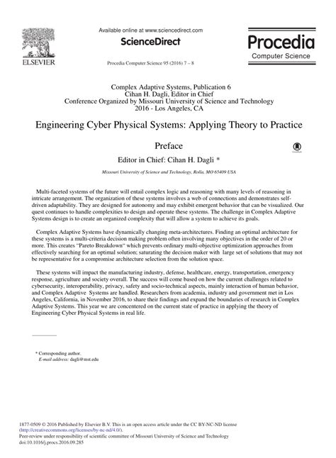 Pdf Engineering Cyber Physical Systems Applying Theory To Practice Preface