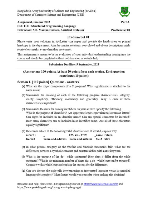 assignment set01 cse1101 pdf control flow prime number