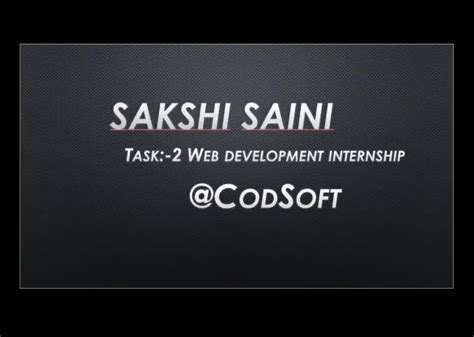 sakshi saini on linkedin connections codesoft internship webdevelopment