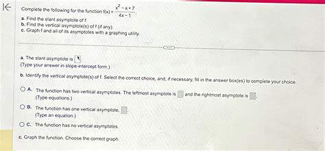 Complete The Following For The Function Chegg