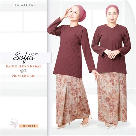 Raya Arrival 2024 Lady Sofia Baju Kurung Kedah Modern And Skirt By Handh Exclusive Shopee