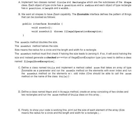 Solved A Implement Two Classes Named Circle And Rectangle