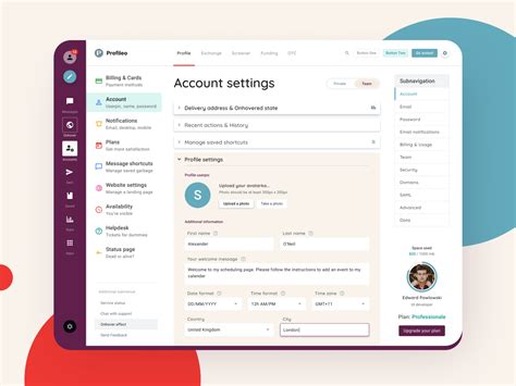 Profile Dashboard Ui Design Template By Roman Kamushken On Dribbble