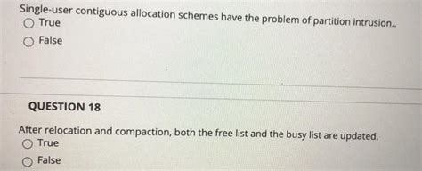 Solved Single User Contiguous Allocation Schemes Have The