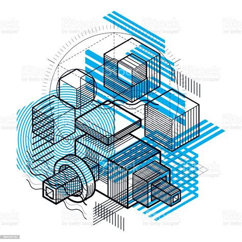 3 차원 Isometric 추상적인 벡터 배경입니다 큐브 육각형 사각형 사각형 및 다른 추상 요소 레이아웃 0명에 대한 스톡 벡터 아트 및 기타 이미지 Istock