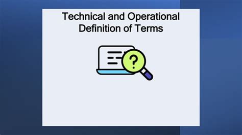 Technical And Operational Definition Pptx