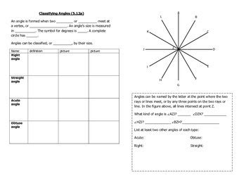 Math Notebook Notes Classifying Angles By Annabelle Lee TpT