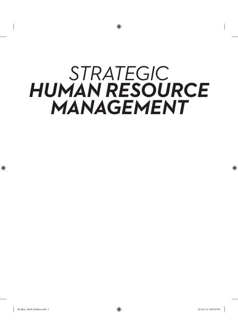 Pdf Strategic Human Resource Management