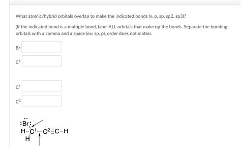 Solved What Atomic Hybrid Orbitals Overlap To Make The