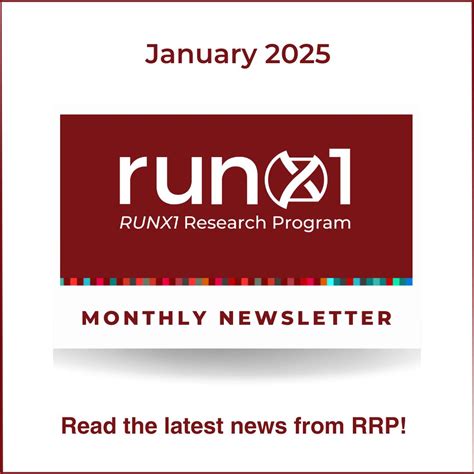 𝗧𝗵𝗲 𝗝𝗮𝗻𝘂𝗮𝗿𝘆 𝗥𝗥𝗣 𝗡𝗲𝘄𝘀𝗹𝗲𝘁𝘁𝗲𝗿 𝗶𝘀 𝗵𝗲𝗿𝗲 Runx1 Research Program