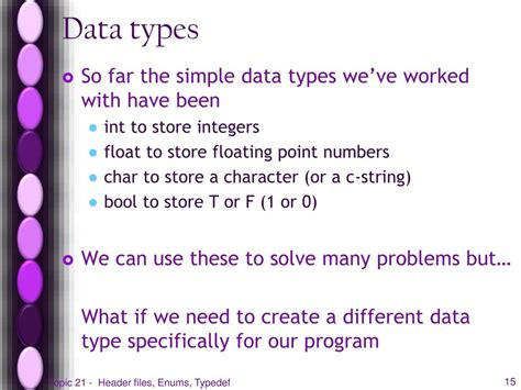ppt topic 5 user defined header files user defined data types