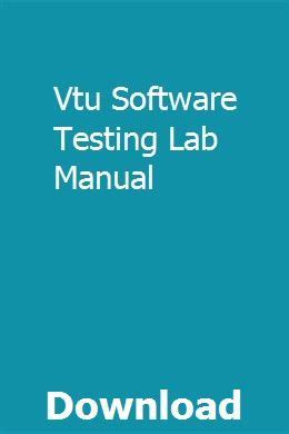Vtu Software Testing Lab Manual Repair Manuals Software Testing Manual