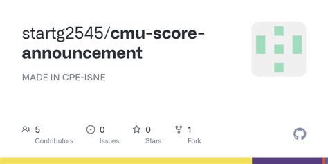 Github Startg2545 Cmu Score Announcement Made In Cpe Isne