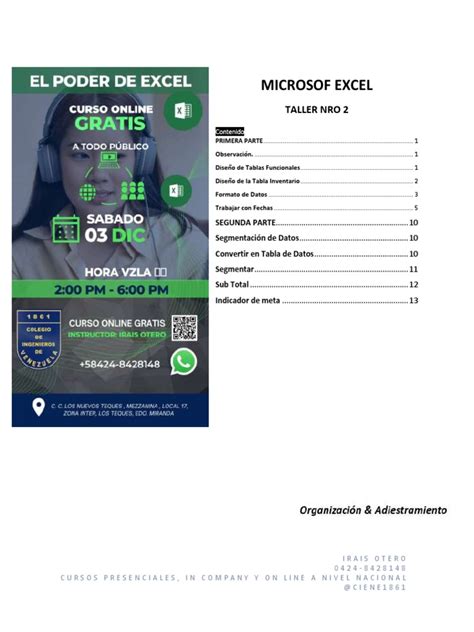 Taller 1 Diseño De Tablas Funcionales En Excel Pdf Informática