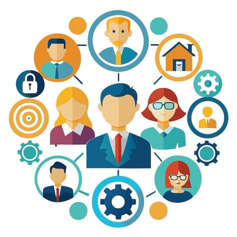 Businesspeople Connected In A Network Premium Ai Generated Vector