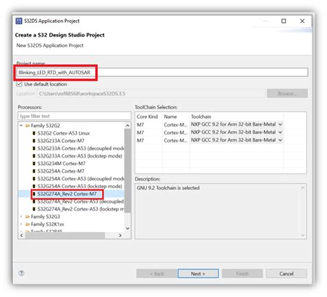 Howto Create A Blinking Led Application Project For S32g Using S32 Rtd