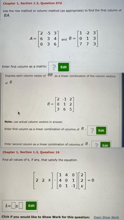 Solved Chapter 1 Section 1 3 Question 07d Use The Row Chegg Com