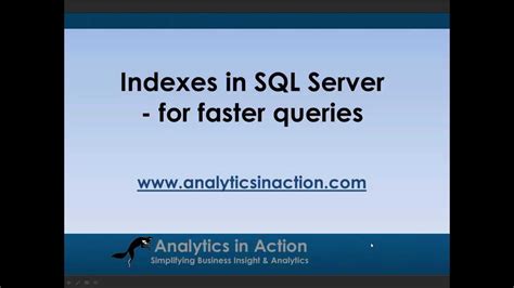 Indexes In Sql Server Making Queries Run Faster Youtube