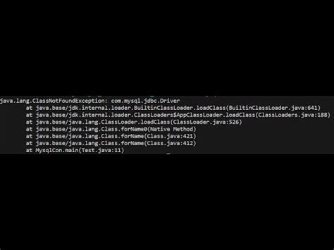 Java Lang Classnotfoundexception Mysql Jdbc Driver Youtube