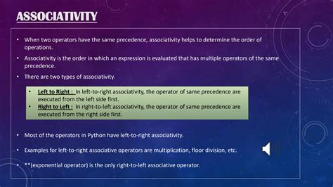 Solution Associativity In Python Studypool