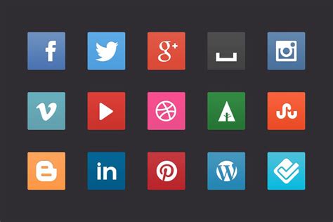 Free Css3 Social Media Buttons — Medialoot
