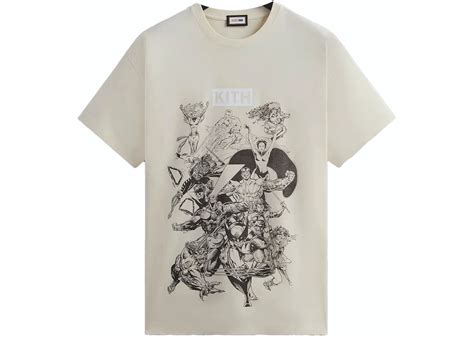 Kith X Marvel X Men Comic Inked Vintage Tee Sandrift Ph Mens Ss23 Us