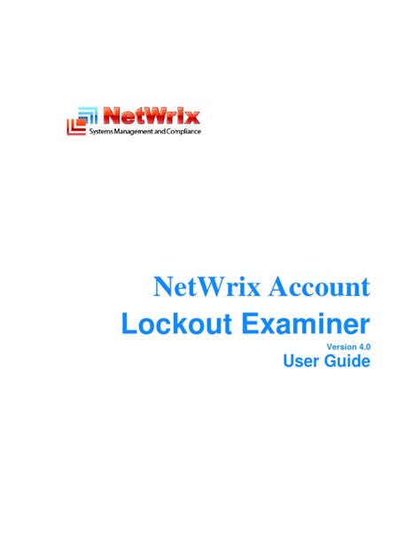 Netwrix Account Lockout Examiner User Guide Download Free Pdf Help Desk Active Directory