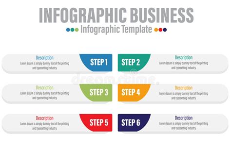 Infographic Design Template With Numbers Six 6 Steps Six 6 Option For Presentation Infographic