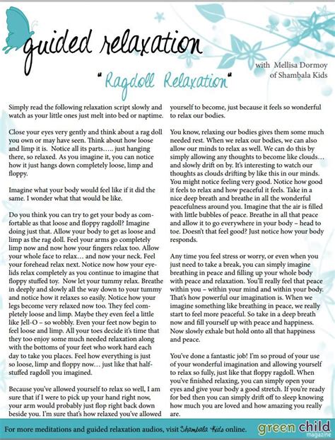 Guided Relaxation Free Printable Guided Imagery Scripts Printable