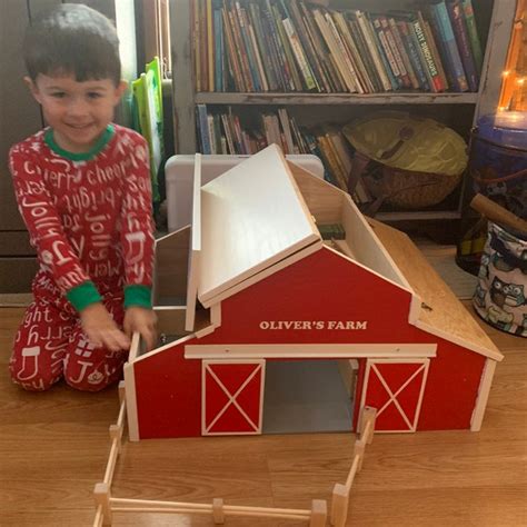 The Freier Toy Barn Hardwood Plywood Farm Playset Etsy