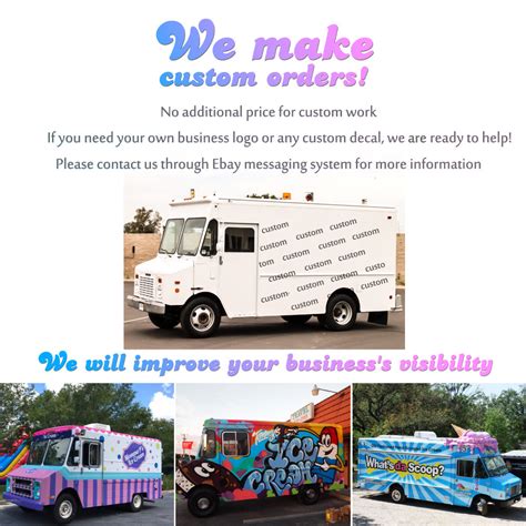 Ice Cream Truck Decals Business Logo Stickers For Cars Custom Decals