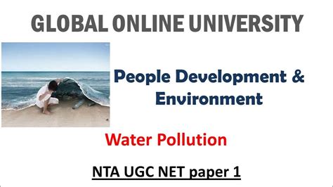 Water Pollution People Environment Episode UGC NET SET Paper YouTube