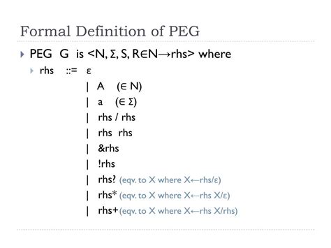 ppt parsing expression grammar and packrat parsing survey