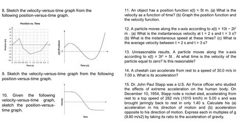 [solved] Answer 10 To 15 8 Sketch The Velocity Versus Time Graph From Course Hero