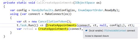 C Dbcontext As A Pararameter To A Long Running Task Access To Disposed Closure Stack Overflow