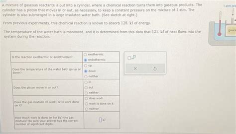 solved a mixture of gaseous reactants is put into a