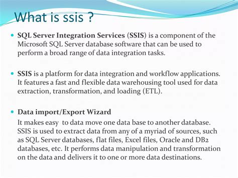 Introduction Of Ssis Pptx Databases Computer Software And Applications