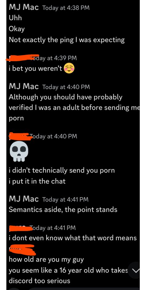Pinged Me With Porn In Unrestricted Chat Censored Word Is N Word R Badrperstories